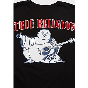 True Religion Men's Buddha Logo Short Sleeve Tee, Black, XL