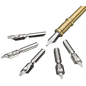 OPENDGO Vintage Feather Quill Pen and Ink Set Feather Dip Pen Calligraphy Pen Set Writing Quill Ink Dip Pen with Ink and 5 Nibs for Writing Drawing,Birthday Wedding Gift Set