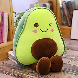 XIAOHONG 23.6 inch Large Avocado Fruit Soft Plush Toy Furry Stuffed Toy Avocado Plush Doll Cute Toy Avocado Stuffed Pillow Kawaii Food Shaped Fruit Series Hugging Pillow for Kids
