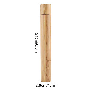 Portable Toothbrush Holder Bamboo Storage Case for Travel Camping Home Use