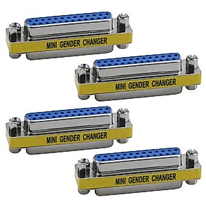 Antrader 4-Pack DB25 25 Pin Serial Port Female to Female Mini Gender Changer Coupler Adapter RS232 Connector