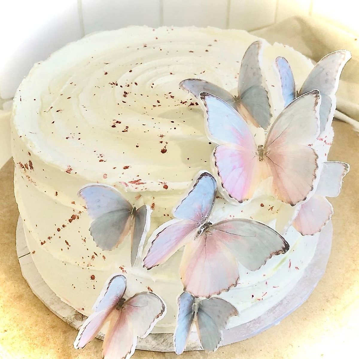 CHOCKACAKE Wafer Paper Butterflies Cupcake Toppers Wedding Cake Birthday Party Food Decoration Mixed Colour (White 28pcs)