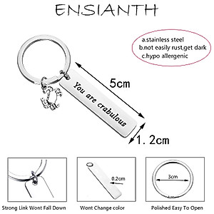 ENSIANTH Funny Crab Keychain You Are Crabulous Keychain Crab Jewelry for BFF Traveler Gift (Crab Key)