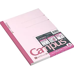 KOKUYO Campus Notebook, A 7mm Ruled, Semi-B5, 30 Sheets, 30 Lines, Pink, Pack of 3, Japan Import (NO-3ANX3)