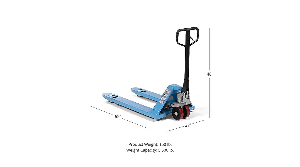 Titan Attachments Hand Pallet Jack Truck, 48" L x 27" W, 5,500 LB ...