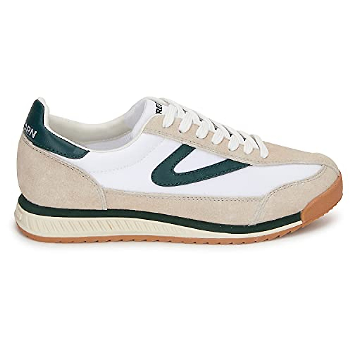 TRETORN Women's Rawlins Casual Lace-Up Sneakers, White/Green, 8