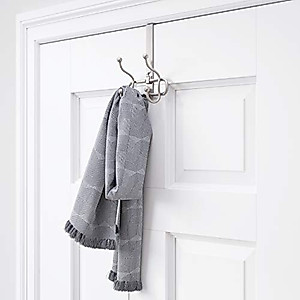 Franklin Brass OTD002F-NIC-C 2-Hook Over The Door Storage Rack, Nickel