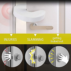 Finger Pinch Guard(6pack) Buddy Baby Proofing Doors Foam Door Stopper Prevents Fingers Injuries Baby or Pet from Getting Locked in Room Child Safety（White）