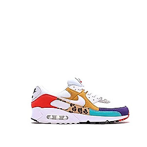Nike Women's W Air Max 90 Se Running Shoe, White/Light Curry/Habanero Red/White, 5 UK (7 US)