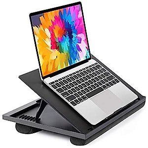 Adjustable Lap Desk - with 8 Adjustable Angles & Dual Cushions Laptop Stand for Car Laptop Desk, Work Table, Lap Writing Board & Drawing Desk on Sofa or Bed by HUANUO
