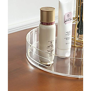 Artmaze Clear Sturdy Acrylic Round Tray with Handles,Spill Proof,for Kitchen (12 inch)