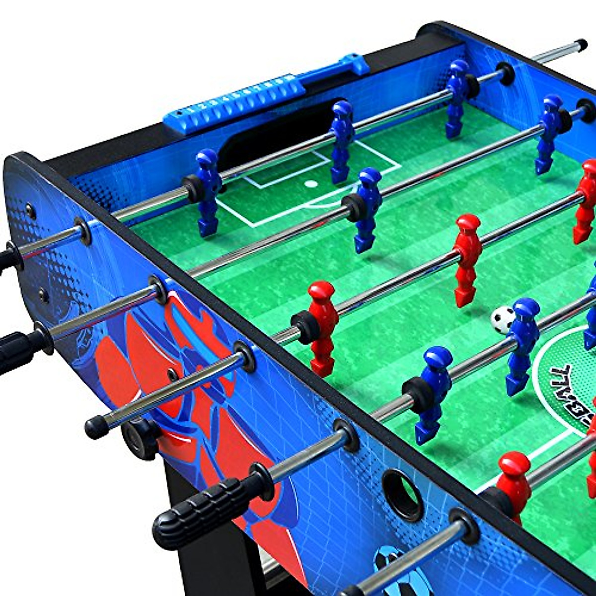Hathaway Gladiator 48" Folding Foosball Table, Arcade Table Soccer for Game Rooms, Includes Foosballs, Blue/Black