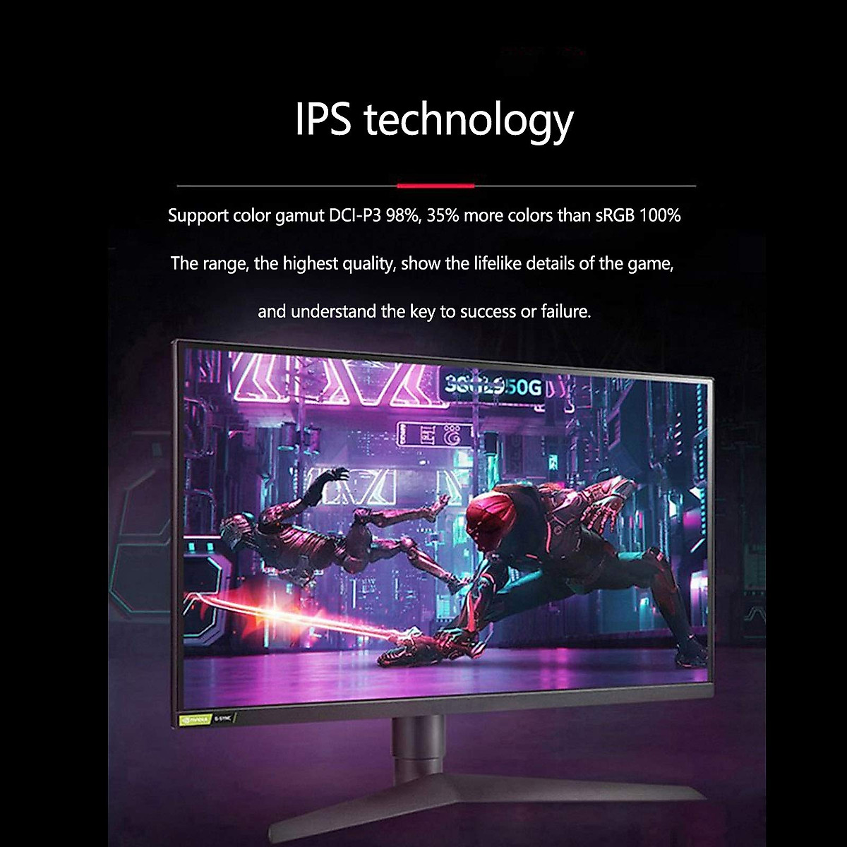 LIQIANG 2K Computer Monitor, Game Monitor, 2560 * 1440 Resolution, 16:9, HDMI Interface, DP, Audio Interface, 1 (ms) Fast Response, 144Hz, Support Wall Mount