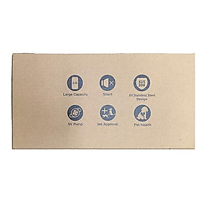 GOOSTOO Stainless Steel Cat Water Fountain - 108oz/3.2L Quiet Pet Fountain with Water Level Window - Attracts Cats to Drink