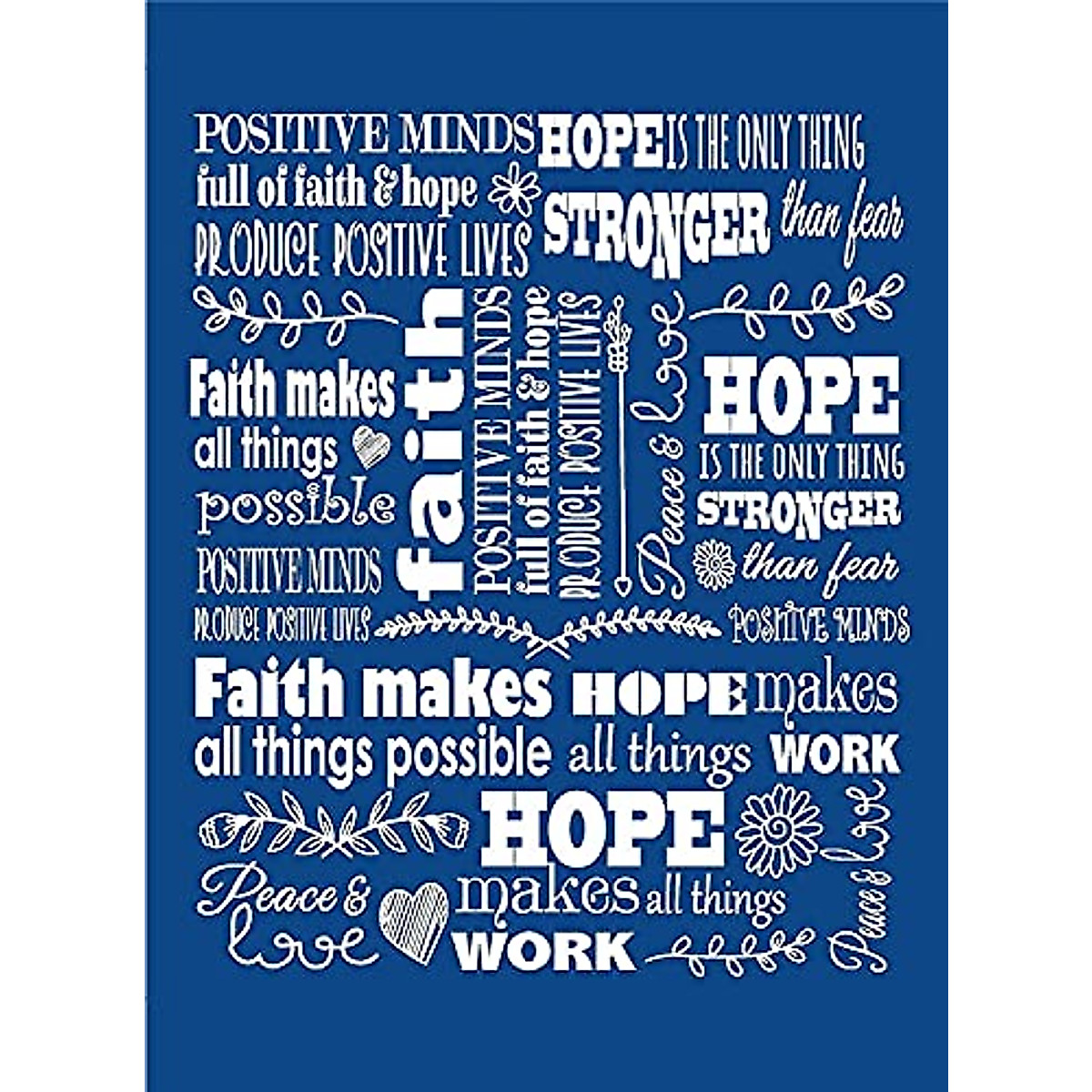 Chanasya Hope and Faith Gift Throw Blanket - Cozy, Warm and Fluffy Sherpa - Sends Positive Energy, Inspirational Uplifting, and Comfort for Best Friend, Women, Men, and Partner (65x50 inches) Blue