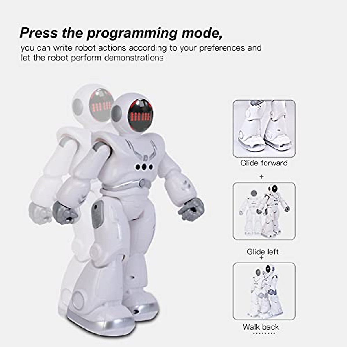 SPYMINNPOO RC Robot, Rc Robot Toys Gesture Sensor Smart Intelligent Programming Automatic Presentation RC Remote Control Robot for Kids Over 8 Years Old Kickscooter Deformation Model