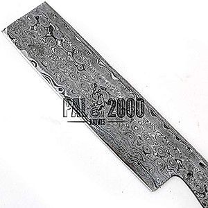 PAL 2000 KNIVES 11.4 Inch Custom Handmade Damascus Steel Blank Blade Nakiri Knife - Blade Blank - 9826