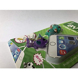 Tzumi Bytes Cable Protectors for iPhone/iPad USB Cable, Cute Animals Charging Cable Saver, Phone Accessory Protect USB Charger (Green Dragon and Purple Monsters)