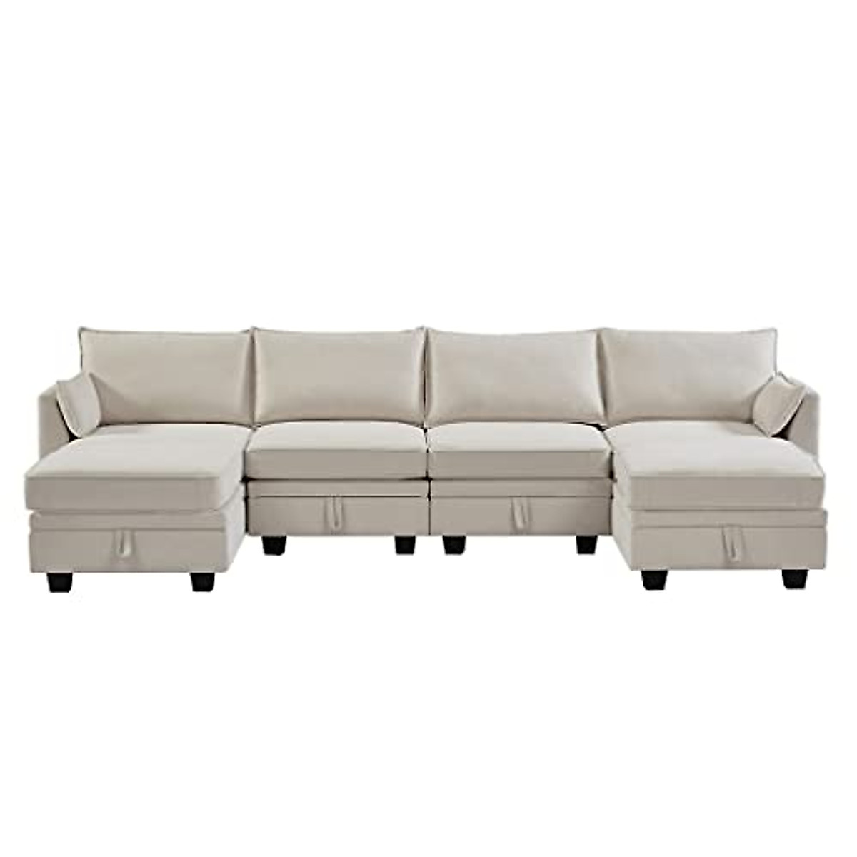 YEBDD Large U-Shape Modular Sectional Sofa, Convertible Sofa Bed with Reversible Chaise for Living Room,