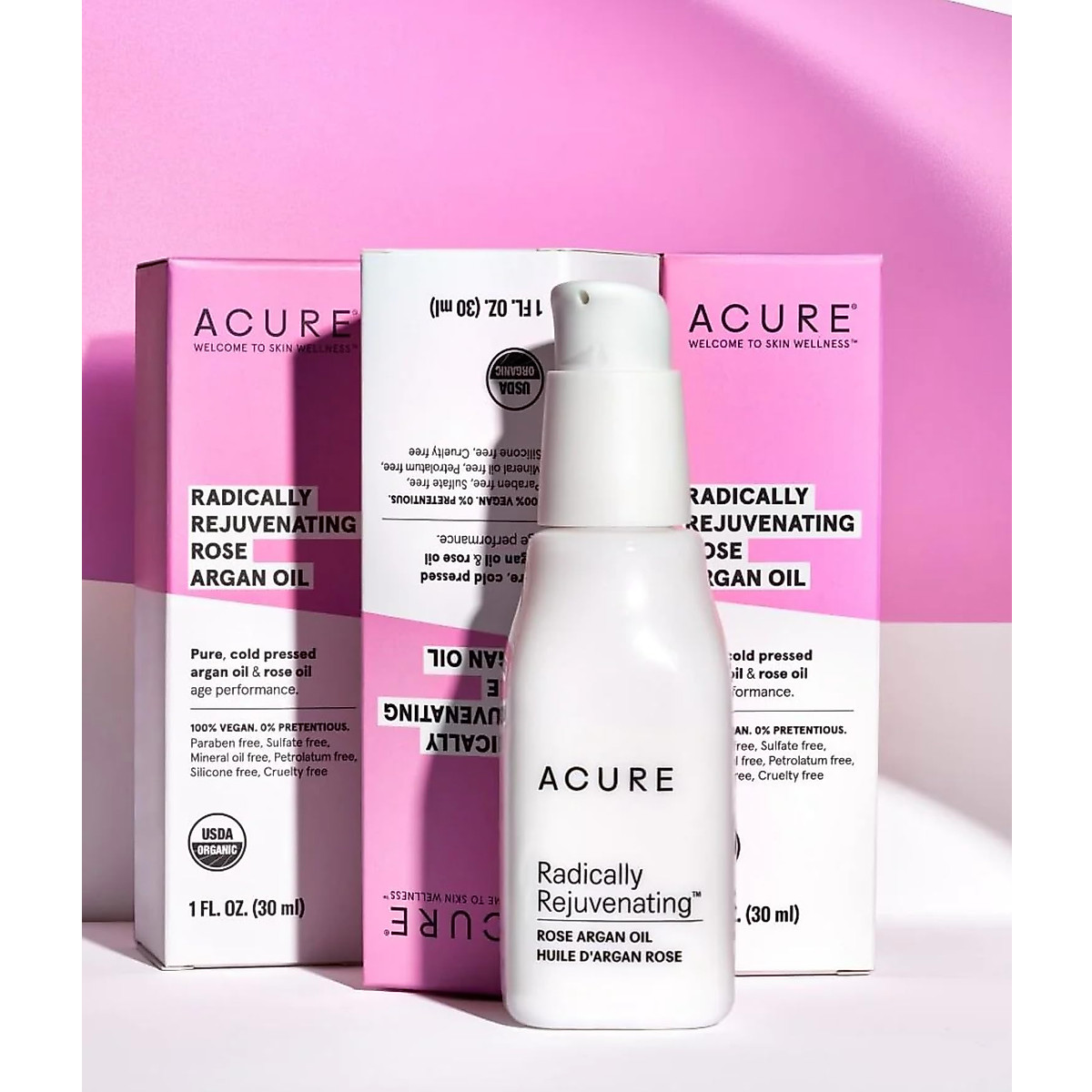 ACURE Radically Rejuvenating Rose Argan Oil - Face, Hair & Body Oil Serum Rich in Vitamin E - Lightweight, Non-Greasy, Vegan - 1 Fl Oz