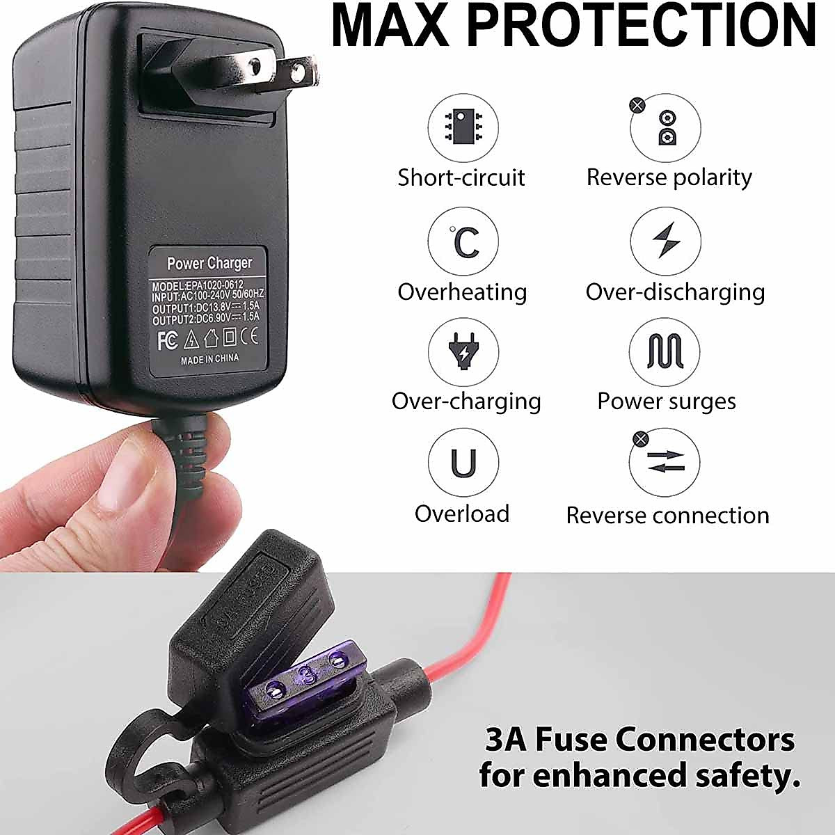 12V Battery Charger Maintainer Trickle for Harley Davidson Motorcycle Car