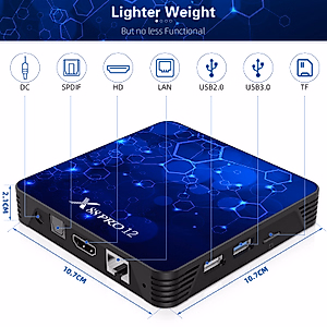 Android 12.0 TV Box, X88 PRO 12 Android TV Box 4GB RAM 32GB ROM RK3318 Quad-Core 64bit Support 4K 3D HD H.265 Ethernet 2.4G/5G Dual-Band WiFi BT5.0 Smart TV Box