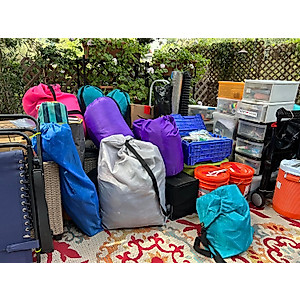 SILVER Heavy Duty Laundry Bag w/Shoulder Strap by Ultra Essentials, XXL 30" X 40" Tear Resistant Utility Bags, Dorm Hamper, Camping Tent, Sports Ball, Clothes, Yarn Storage, 1 Lavender Sachet