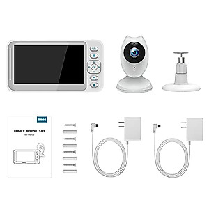 Video Baby Monitor with Camera and Audio, 4.3 inch Baby Monitor with Night Vision, 2-Way Audio Talk, Temperature Sensor, VOX Mode, 8 Lullabies, Long Range and High Capacity Battery, Ideal for New Moms