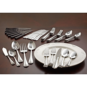 International Silver Simplicity 53-Piece Stainless Steel Flatware Set with Serving Utensil Set, Service for 8