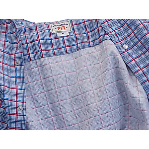 TICOMELA FR Shirt for Men Flame Resistant Shirts 6.5oz Light Weight Blue/Red Plaid Men's Fire Retardant Snap Shirts