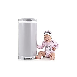 Bubula Premium Steel Diaper Waste Pail with Step Open, Gray