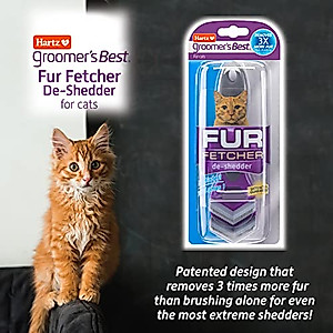 Hartz Groomer's Best Fur Fetcher De-Shedder Cat Brush,Black