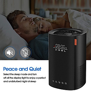 VRZTLAI Purifier for Home, H13 True HEPA Purifier for 99.97% Smoke Pet Hair & More, Sleep Mode, Timer, Big Purifiers for Large Room Bedroom Office, Available for California -Black