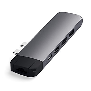 Satechi Type-C Pro Hub Adapter with Ethernet - 4K HDMI, USB-C PD, Gigabit Ethernet, USB 3.0, Micro SD Card Slot - for M2/ M1 MacBook Pro/Air (Space Gray)