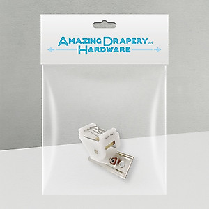 Amazing Drapery Hardware Large White Roman Shade Cord Lock with Dual Brass Wheels - Holds up to 5 Lift Cords, Suitable for Roman and Pleated Shades - 1-Pack