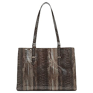 Calvin Klein Penny Triple Compartment Tote, Black Python,One Size