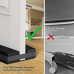 ASWEI Under Door Draft Stopper, 34.5x2'' Door Stoppers for Bottom of Door, Two Side Adjustable Foam Under Door Noise Stopper Block Cold Air and Noise, Door Sweep Easy Install, Not Damage Door (Black)