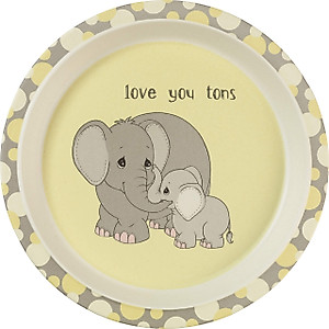 Precious Moments Love You Tons Elephant Bamboo Toddler Mealtime Feeding and Dinnerware Set of 5, 182418