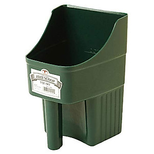 Little Giant® Plastic Enclosed Feed Scoop | Heavy Duty Durable Stackable Feed Scoop with Measure Marks | 3 Quart | Ranchers, Homesteaders and Livestock Farmers | Green