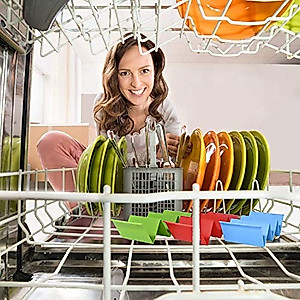 GINKGO Colorful Taco Holders set of 6, Large Taco Stand with Handle Each Can Hold 2 or 3 Tacos, BPA Free, Dishwasher and Microwave Safe