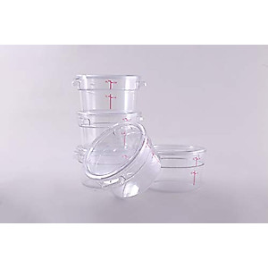 Hakka 2 Qt Commercial Grade Round Food Storage Containers With Lids,Polycarbonate,Clear - Case of 5