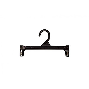 NAHANCO H29B Pinch Clip Plastic Hook Skirt/Slack Hanger, 9 1/2", Black (Pack of 100)