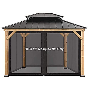 CoastShade Universal Replacement Canopy Mosquito Netting Screen Sidewalls Only for 10' x 12' Gazebo Canopy
