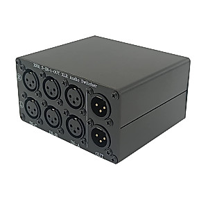 SOLUPEAK 3-Way XLR Stereo Audio Switch Box, Balanced Audio Converter, Passive Signal Source Audio Input Selector Switcher Splitter Box 3 in 1 Out (X301)