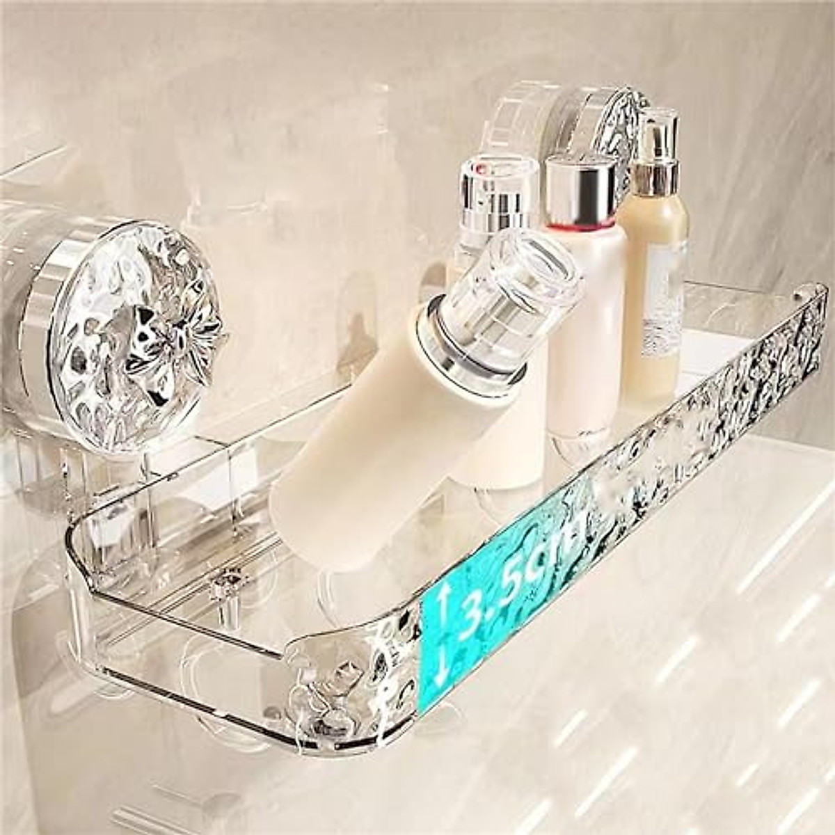 SPANN Light Luxury Style Punch-Free Storage Rack, Shower Organizer Suction, Corner Shower Organizer, Toilet Organizer, Punch-Free Storage Rack (A+B)