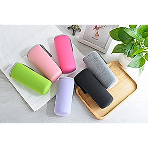 Neoprene Glass Water Bottle Sleeves Holders With Carry Straps - 6 Pack Multi-Color - 16-18oz Bottle Size - Quality Rubber Insulation for Colder Or Hot