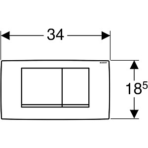 Geberit 115.899.KJ.1 Twinline Control Plate for 2 Quantity rinsing, White