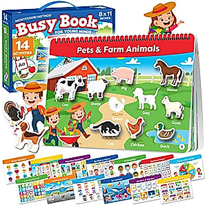 Montessori Busy Book for Toddlers Ages 3 and Up - Pre K Preschool Learning Activities Book - Autism Sensory - Kindergarten Educational Toys for 3 Year Old - My Preschool Busy Book Ages 3-4 4-8 5-7
