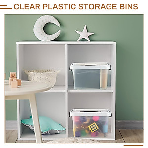 Cunno 12 Pcs 6 Qt Clear Plastic Storage Bins with Lid and Latching Buckles Stackable Storage Container Bin Totes for Storage Tote Box Organizing Tote Tub Box for Toy General Organization Solution