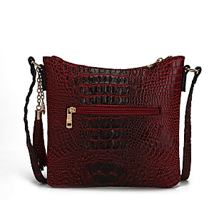 MKF Crossbody Bags for Women – PU Leather Pocketbook Handbag – Medium Side Messenger Purse, Shoulder Strap Black